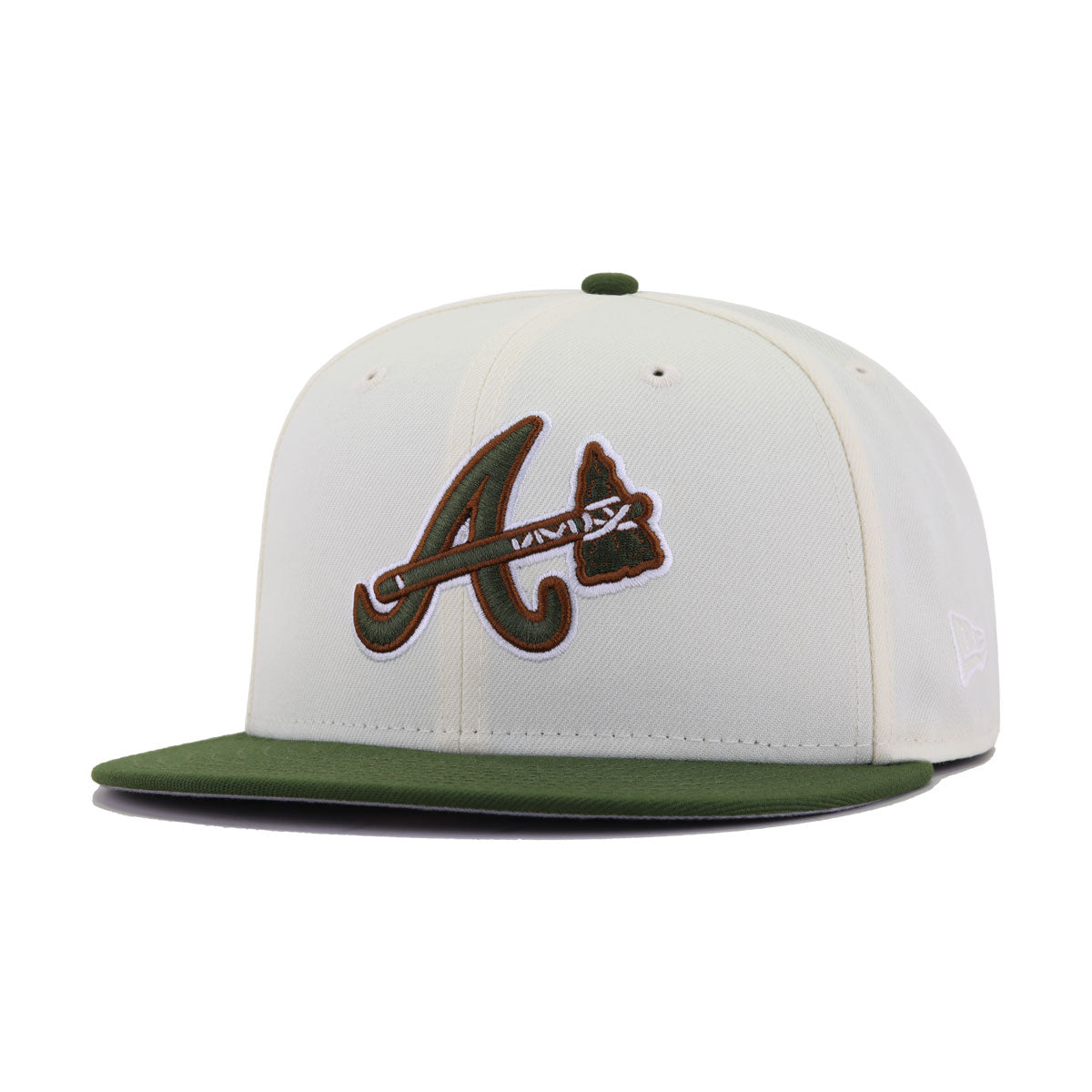 Atlanta Braves Chrome Rifle Green New Era 59Fifty Fitted